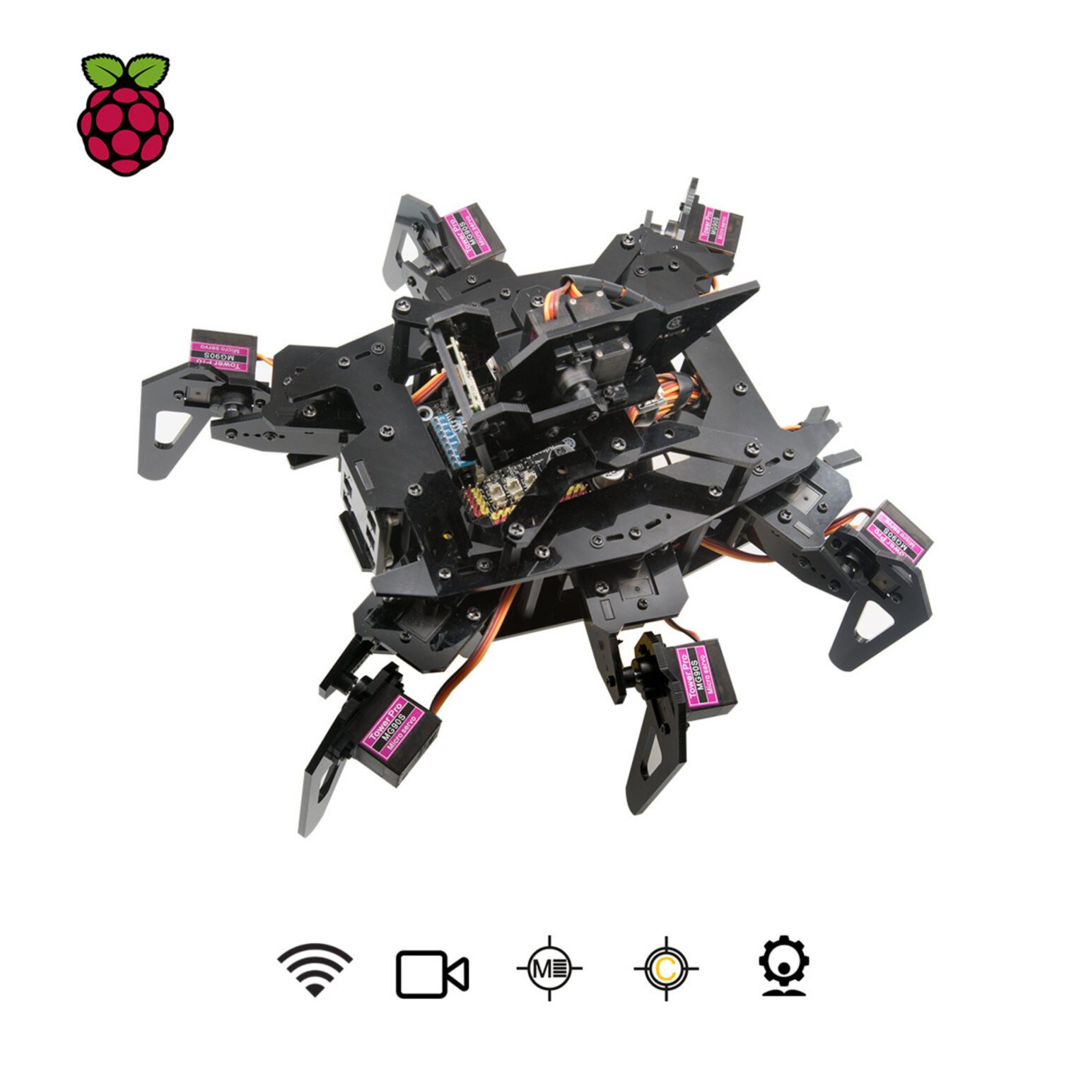 Kit de robot araignée hexagone-6 pods pour Raspberry Pi - Robot ...